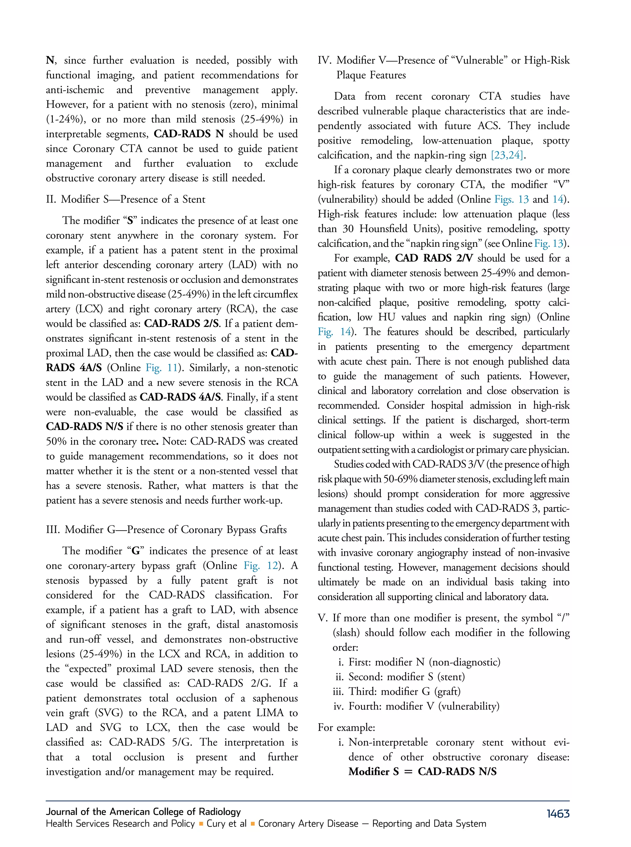 CAD RADS: Coronary Artery | PDF