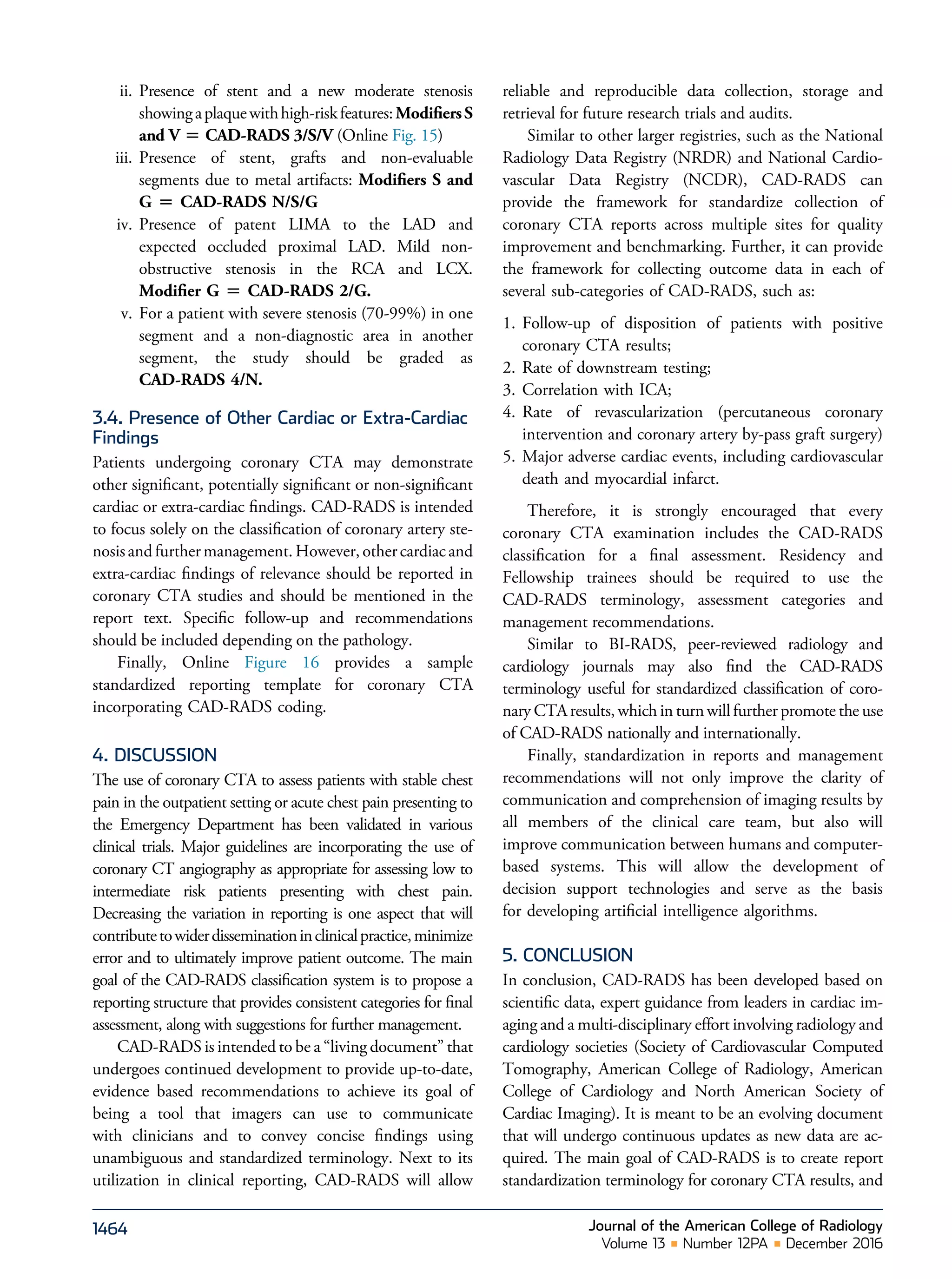 CAD RADS: Coronary Artery | PDF