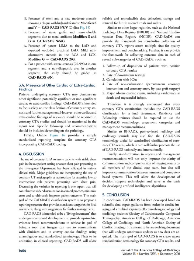 CAD RADS: Coronary Artery | PDF