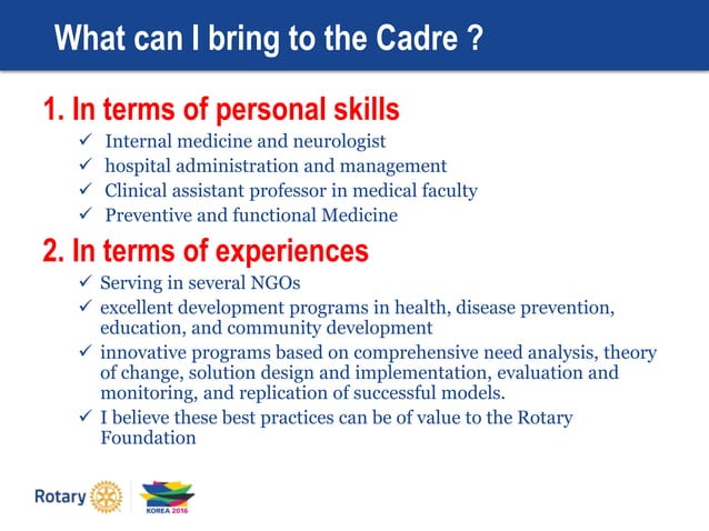 The Rotary Foundation Cadre of Technical Advisors | PPT