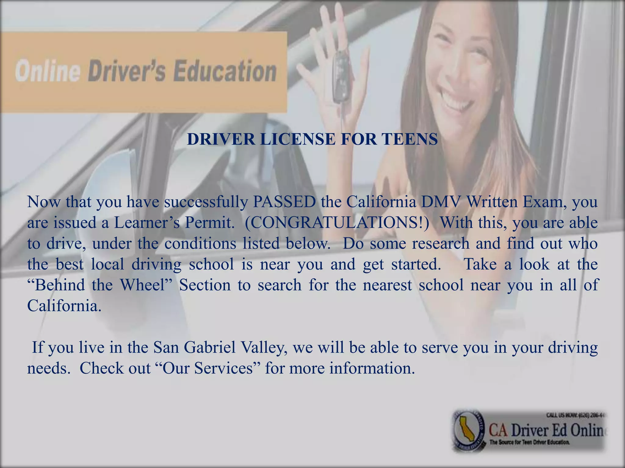 Ca driver ed online | PPTX