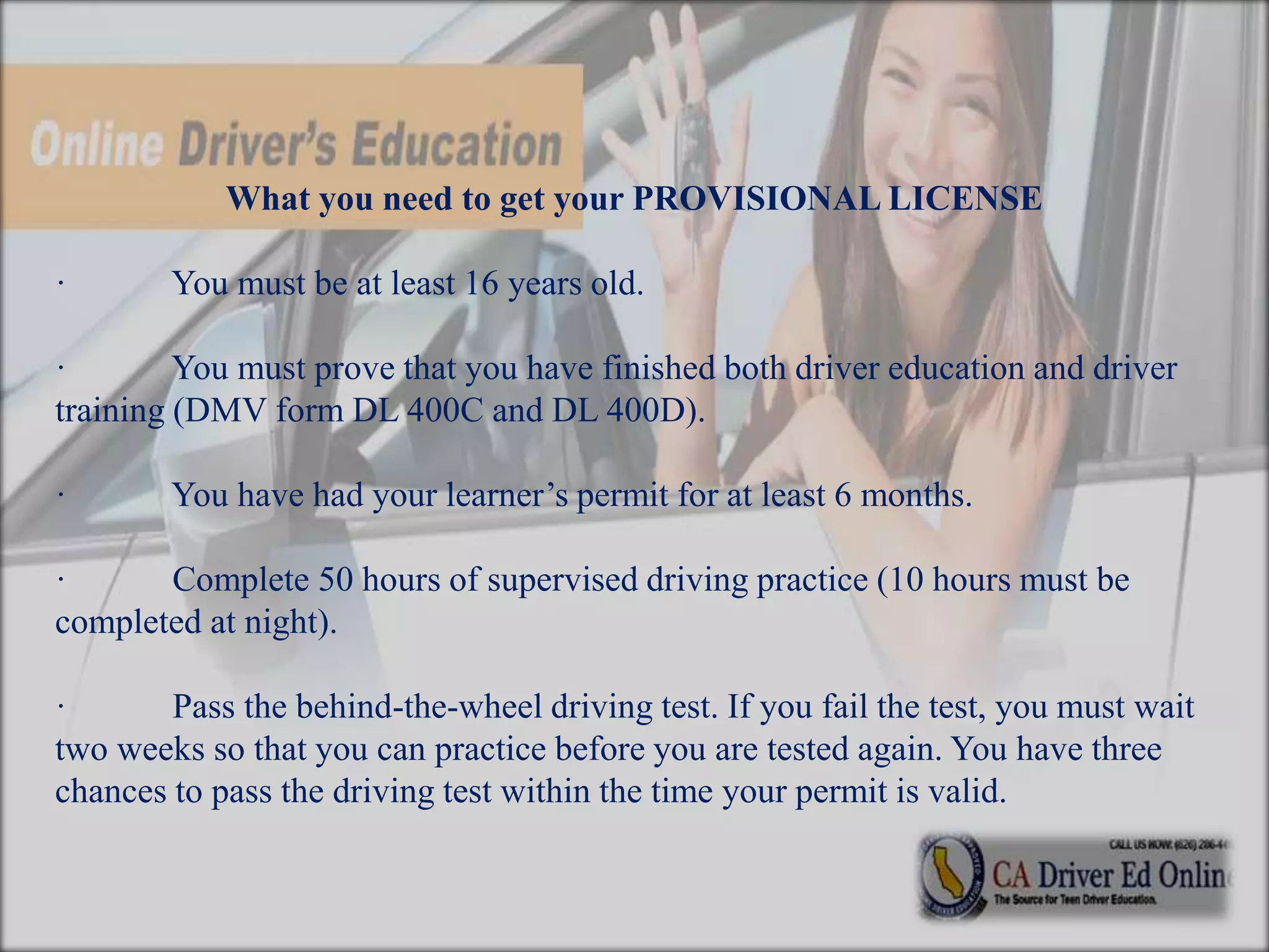 Ca driver ed online | PPTX