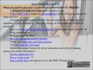 Ca driver ed online | PPTX