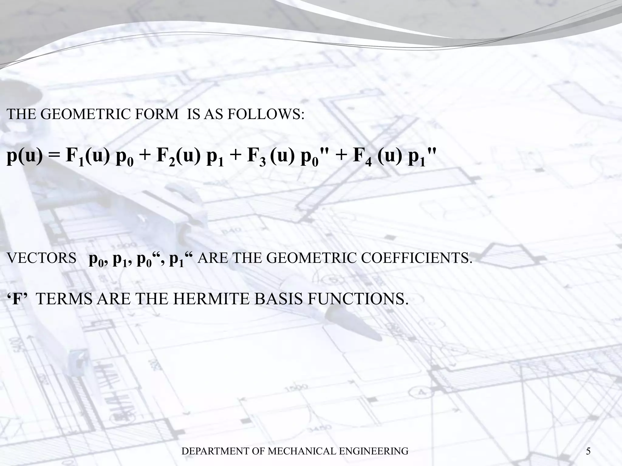 HERMITE CURVES AND B SPLINES | PPTX