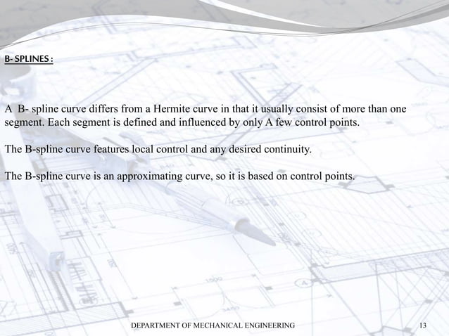 HERMITE CURVES AND B SPLINES | PPTX