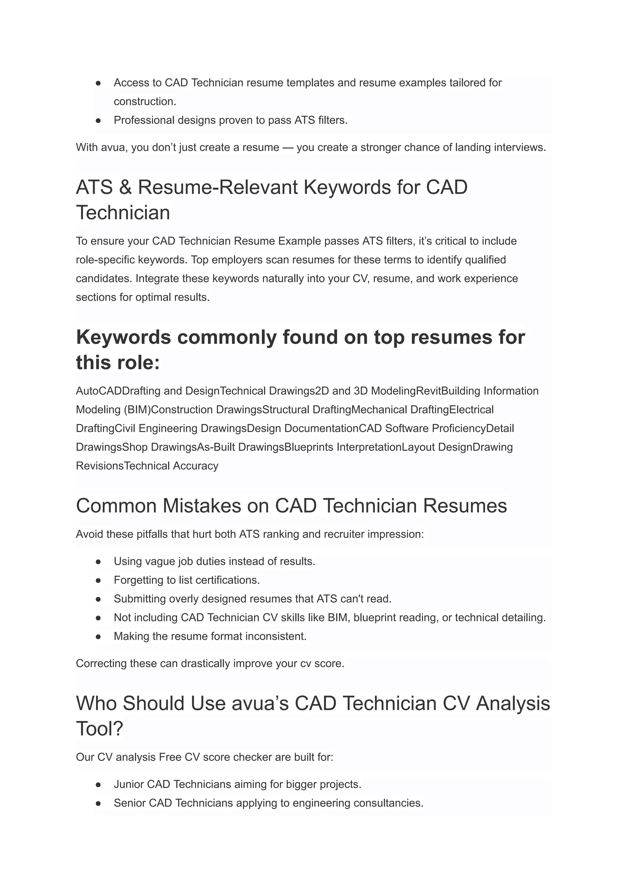 CAD Technician Resume Examples & Writing Guide for 2025 | PDF