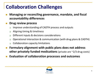 Cadth 2015 c6 panel collab formulary hospital-public plan - eric lun ...