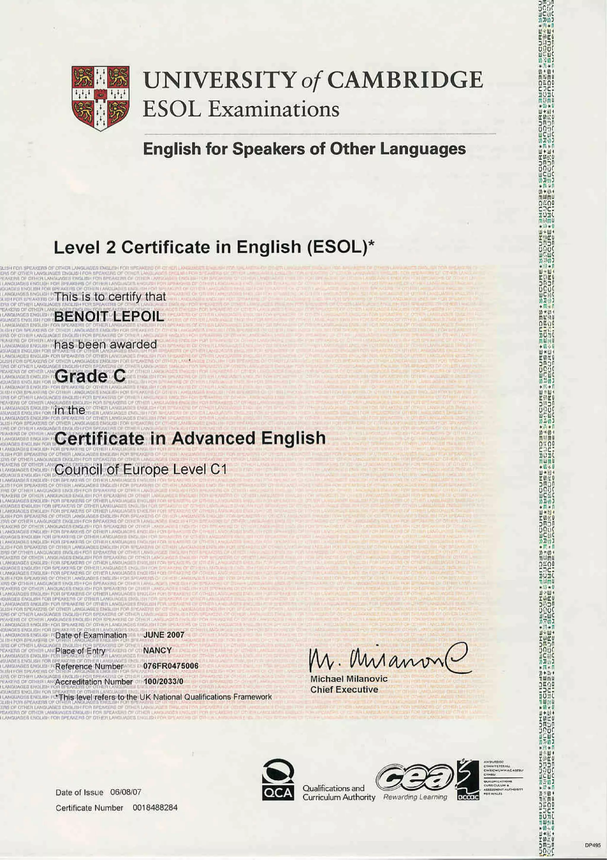 Certificate in Advanced English | PDF