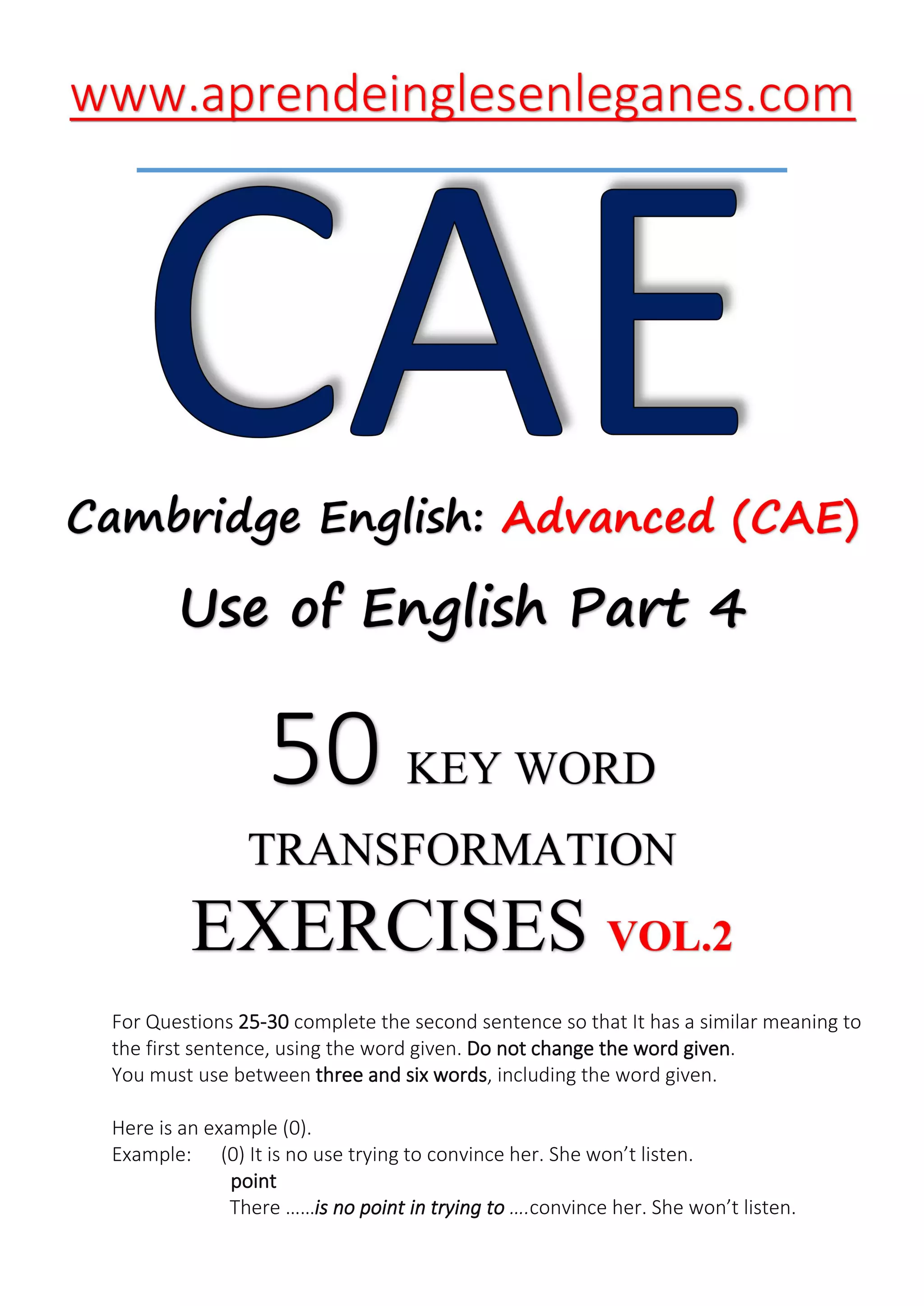 CAE KEY WORD TRANSFORMATION 2 | PDF