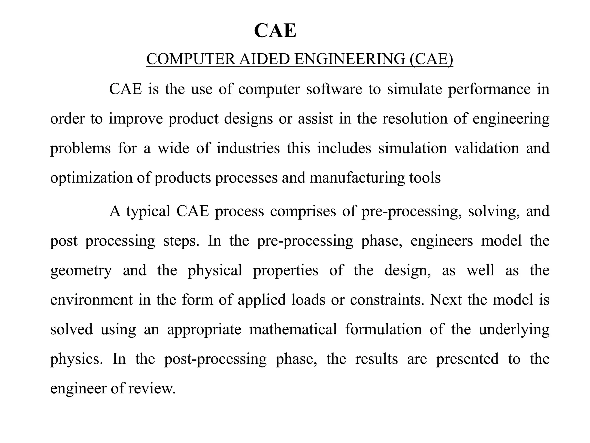 COMPUTER AIDED ENGINEERING - INTRODUCTION | PPTX