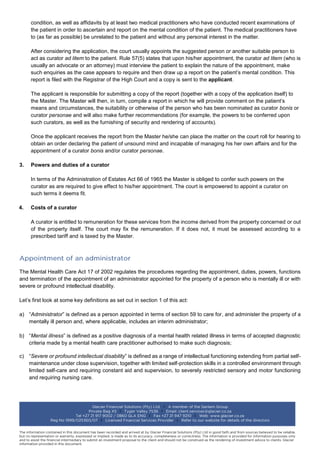LEGAL MATTERS - Appointment of Curators and Administrators - March 2015 ...