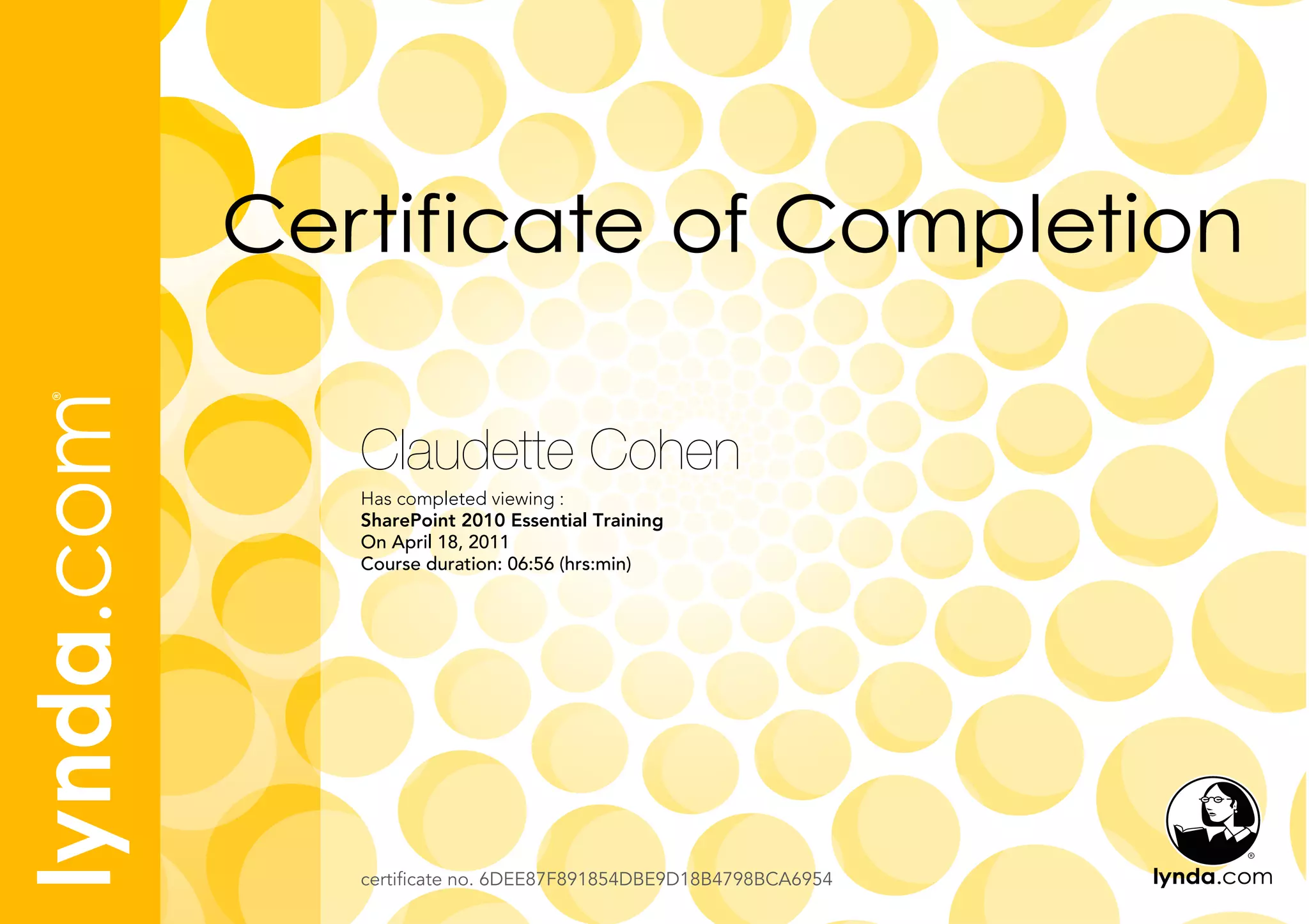 SharePoint2010EssentialTraining_CertificateOfCompletion | PPT