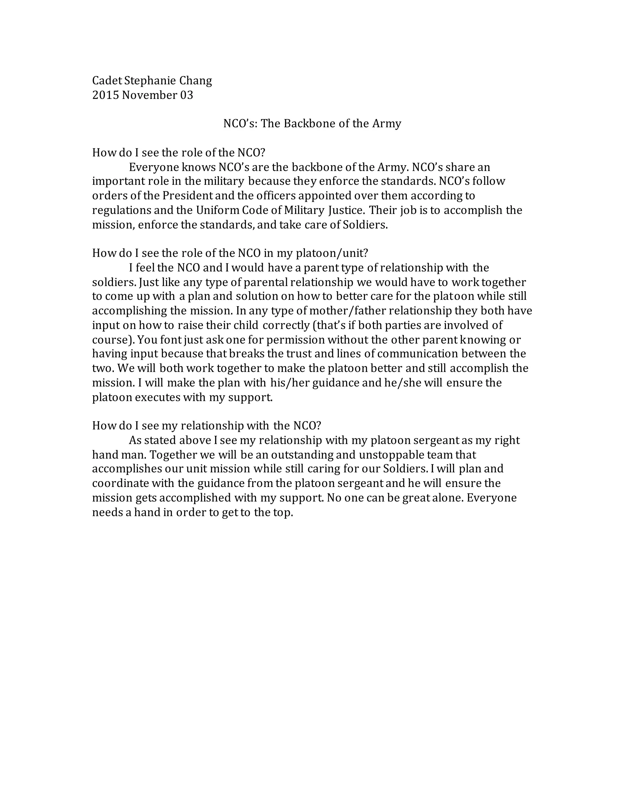 NCO speech | DOCX