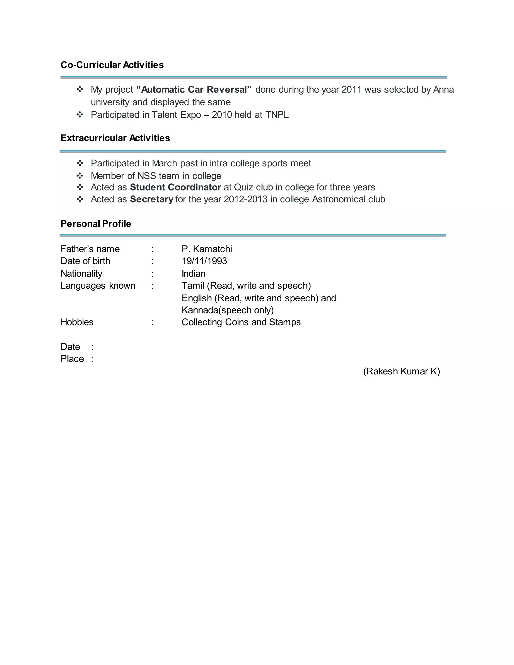 Rakesh Kumar Resume | DOCX