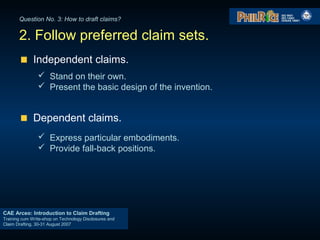 Introduction to claim drafting by Caezar Angelito E. Arceo | PPT