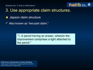 Introduction to claim drafting by Caezar Angelito E. Arceo | PPT