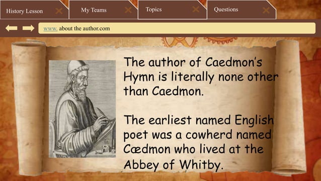 CAEDMON'S HYMN CAEDMON HYMN POWERPOINT GRADE 9 .pptx | Free Download