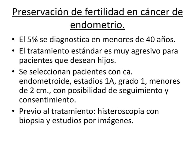 Ca endometrio bajo riesgo | PPT