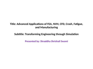 Flow and heat transfer analysis through a brake disc: a CFD approach | PPTX