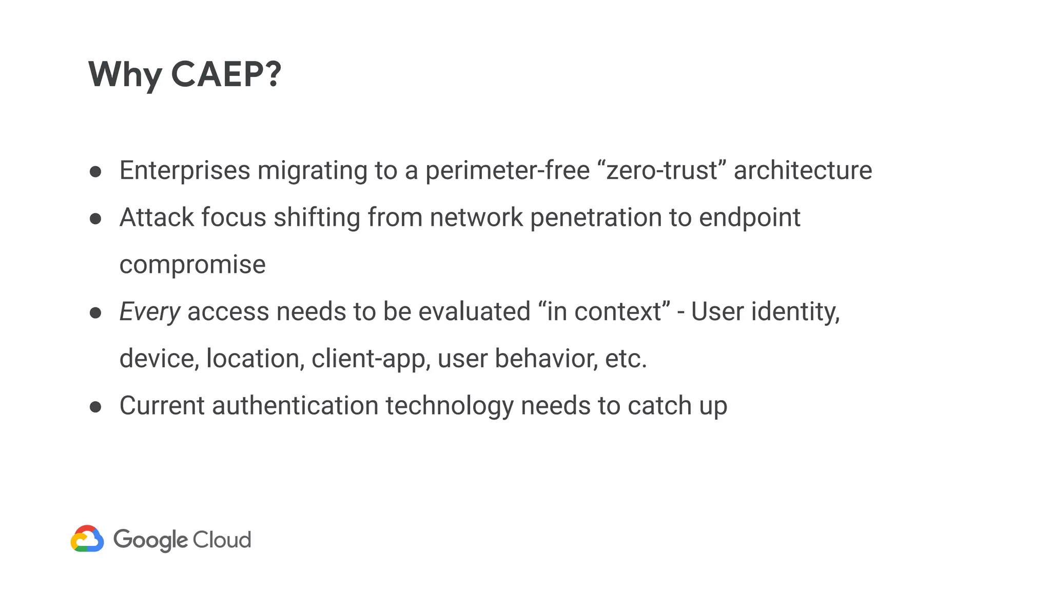 OIDF Workshop at Verizon Media -- 9/30/2019 -- Continuous Access Evaluation Protocol (CAEP ...
