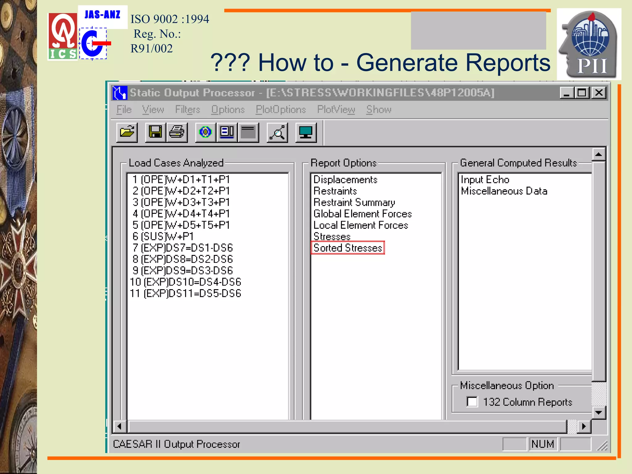 Stress Analysis Using Caesar II | PPT