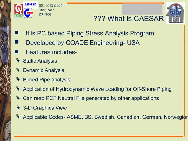 Stress Analysis Using Caesar II | PPT