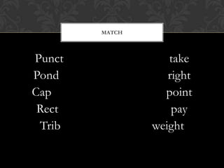 Caesar's English 19 Word Stems | PPTX
