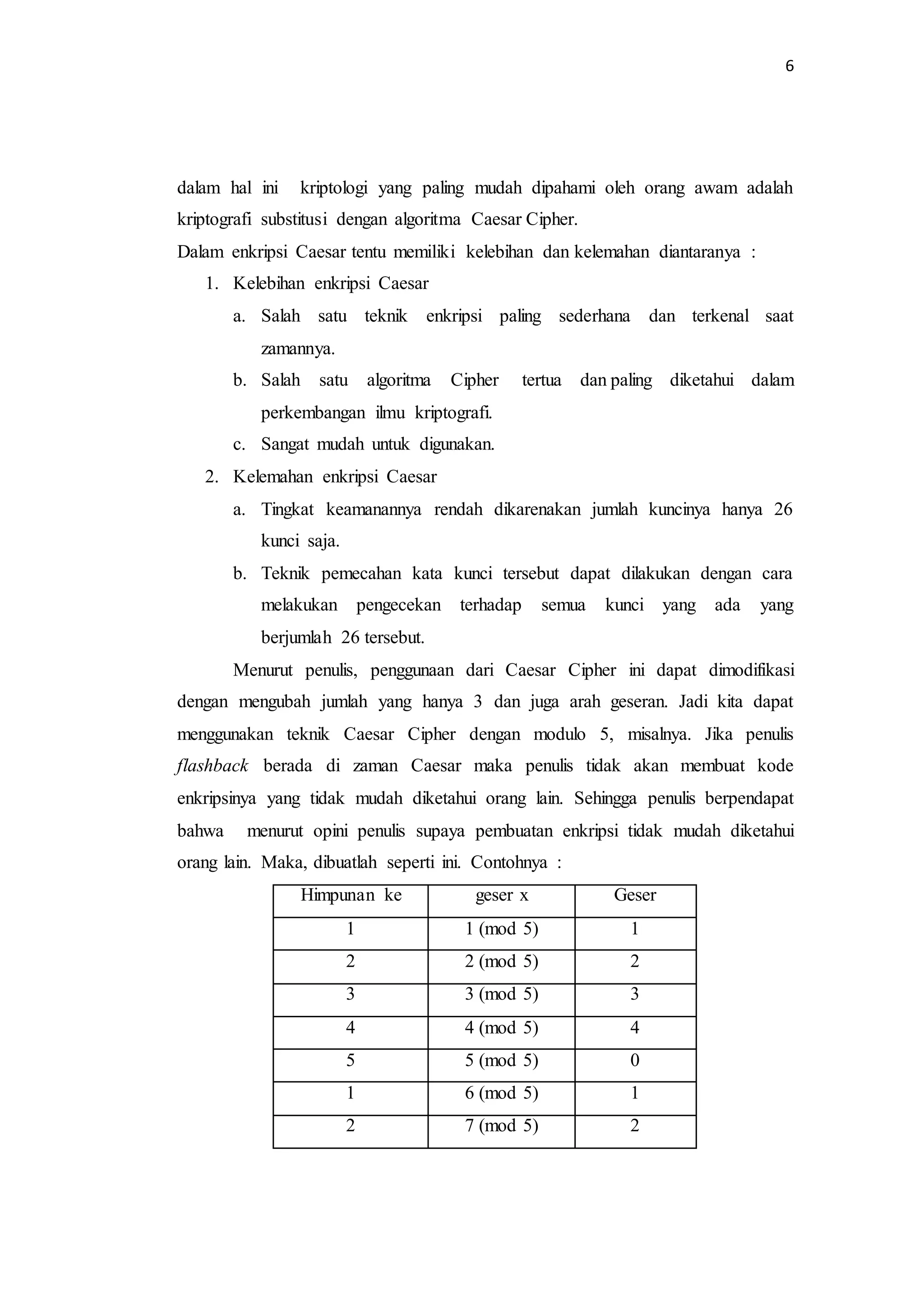 Caesar cipher adalah algoritma cipher | DOCX