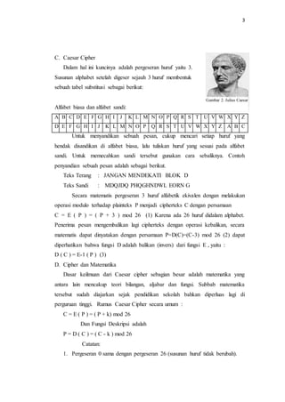 Caesar cipher adalah algoritma cipher | DOCX