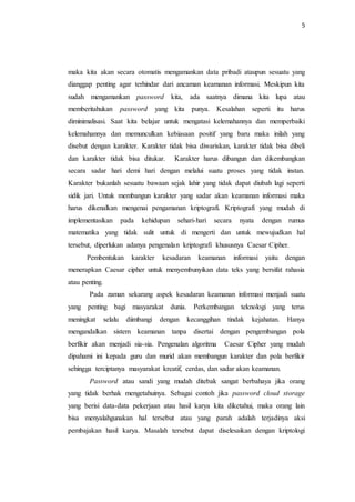 Caesar cipher adalah algoritma cipher | DOCX