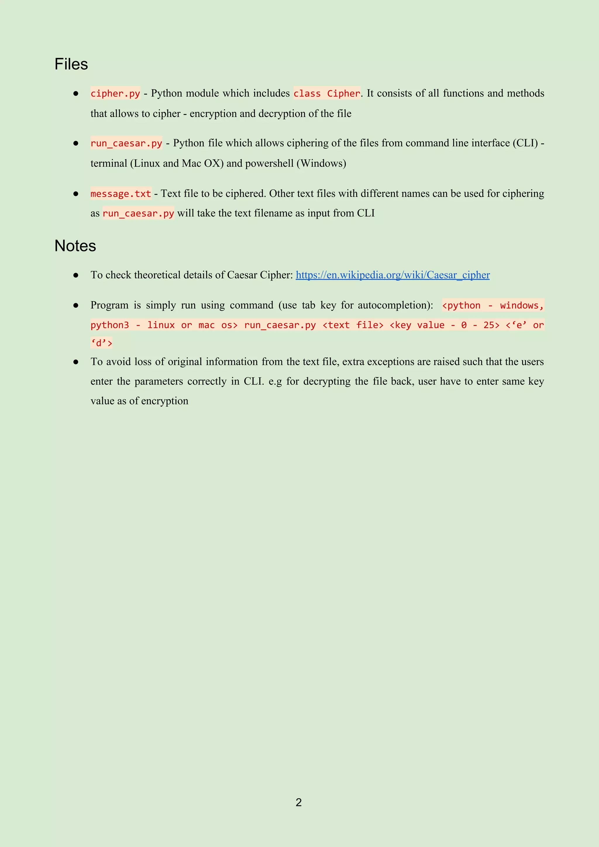 Fundamentals of Cryptography - Caesar Cipher - Python | PDF