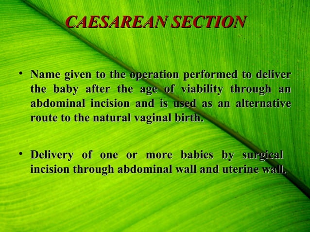 Caesarean section | PPT