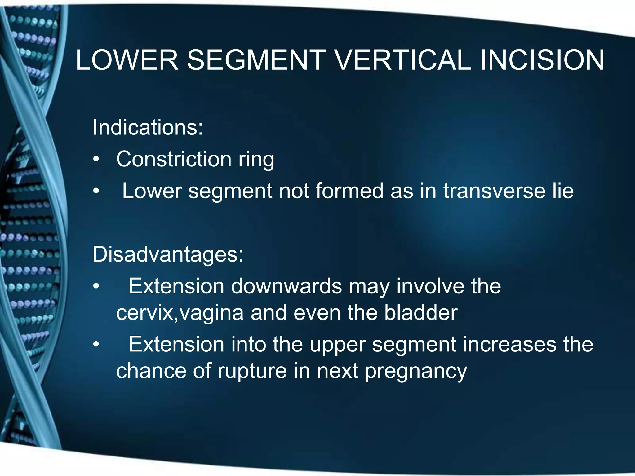 Caesarean section - indications and types | PPTX