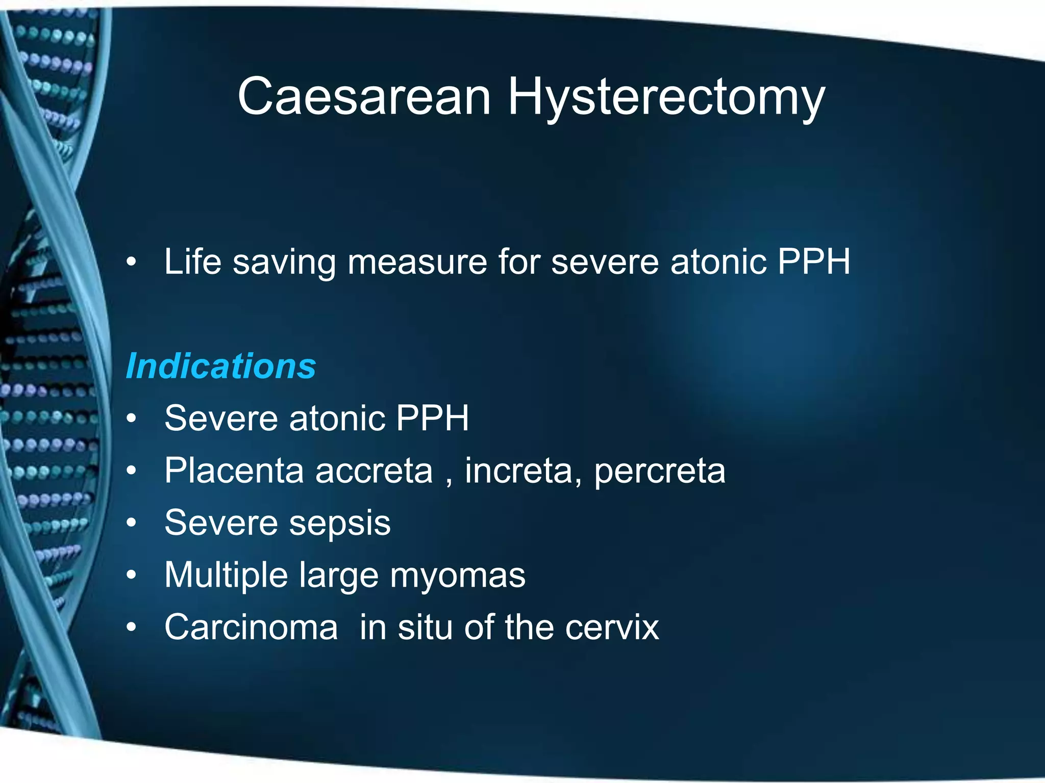 Caesarean section - indications and types | PPTX