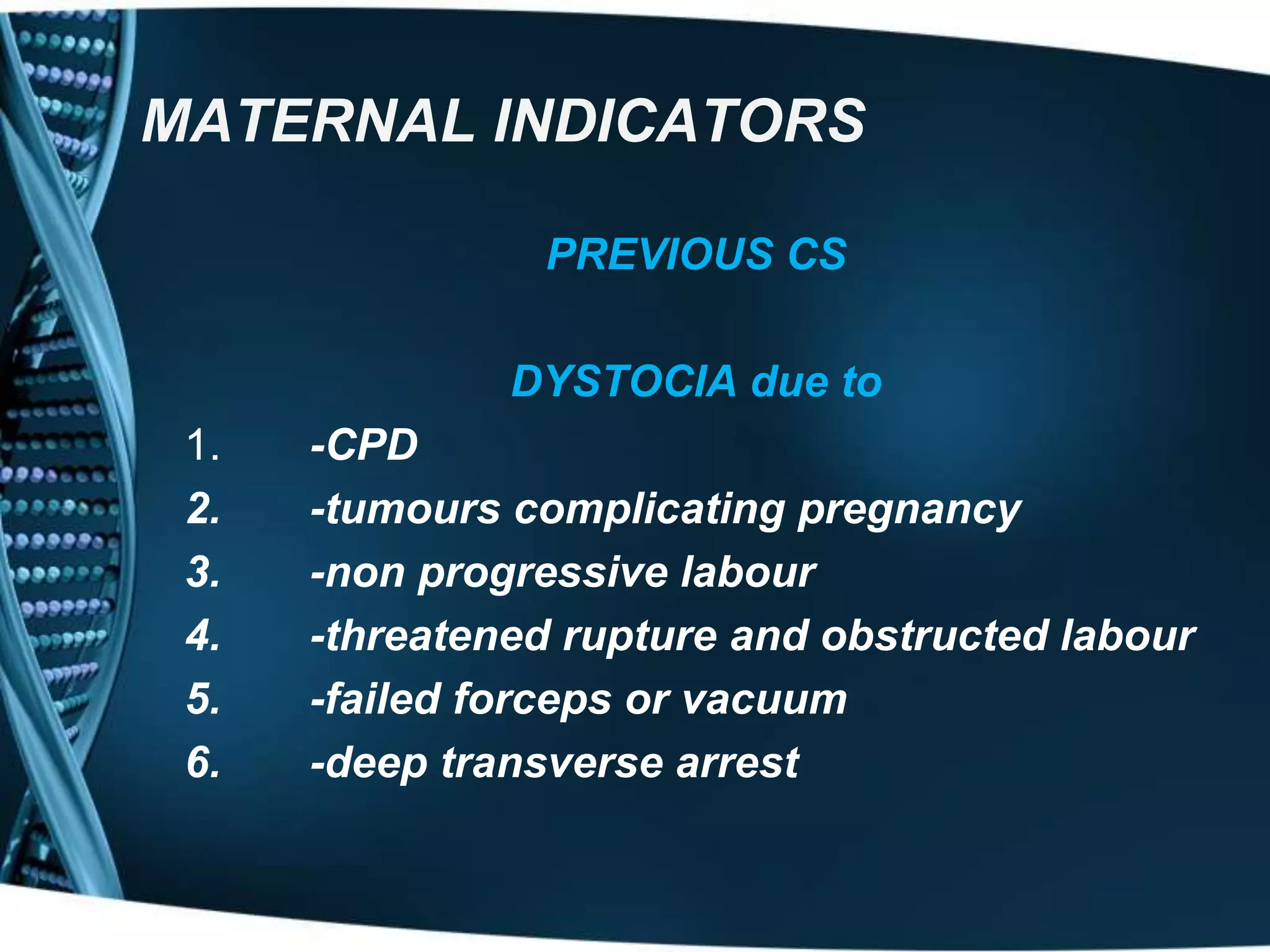 Caesarean section - indications and types | PPTX