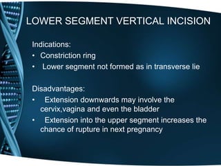 Caesarean section - indications and types | PPTX