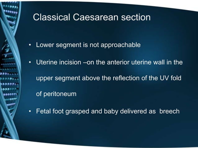 Caesarean section - indications and types | PPTX | Pregnancy | Reproductive Health