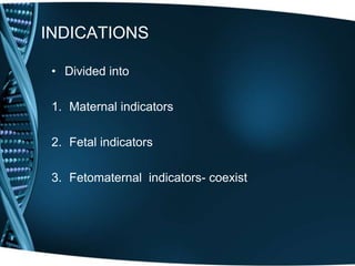 Caesarean section - indications and types | PPTX