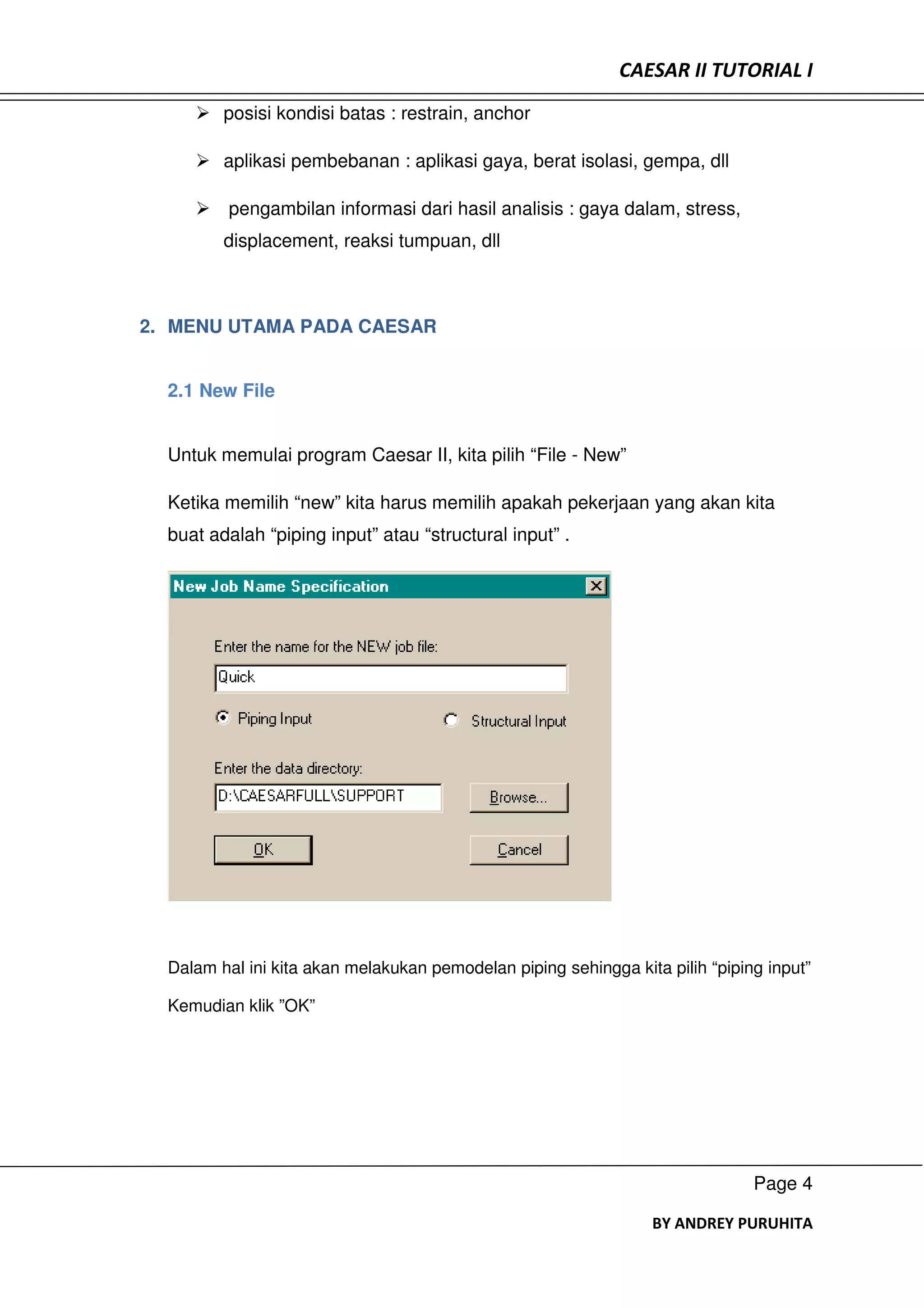 Caesar II (Pipe Stress Analysis) - Bahasa Melayu | PDF