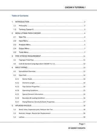 Caesar II (Pipe Stress Analysis) - Bahasa Melayu | PDF