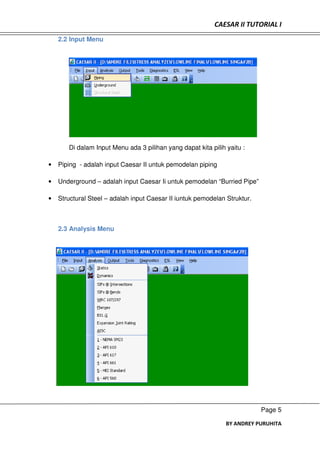 Caesar II (Pipe Stress Analysis) - Bahasa Melayu | PDF