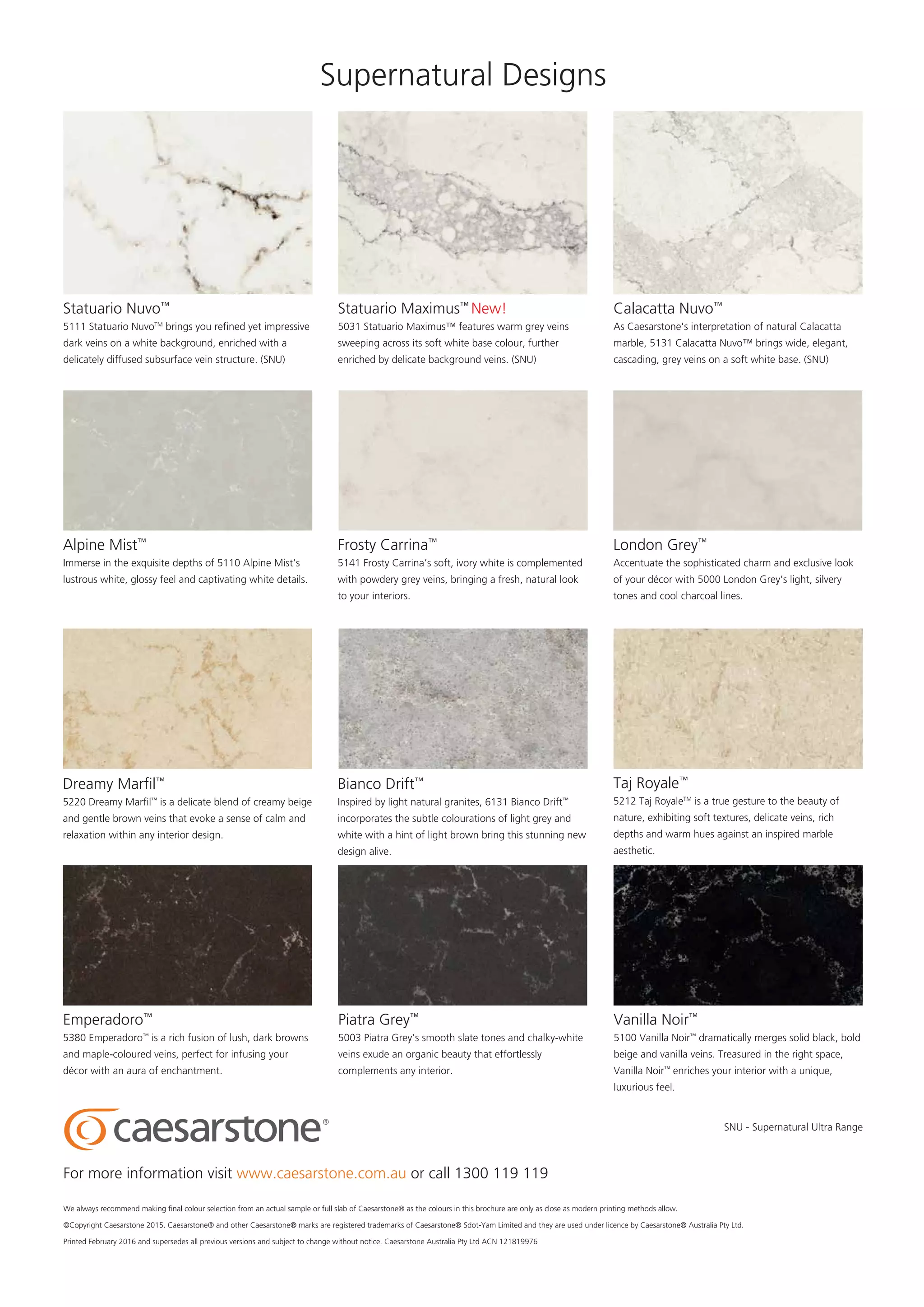 Caesarstone Statuario Maximus | PDF