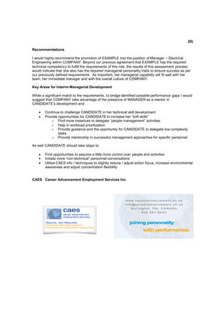 CAES Example Of Managerial Promotion Assessment | PDF