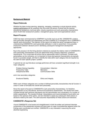 CAES Example Of Managerial Promotion Assessment | PDF
