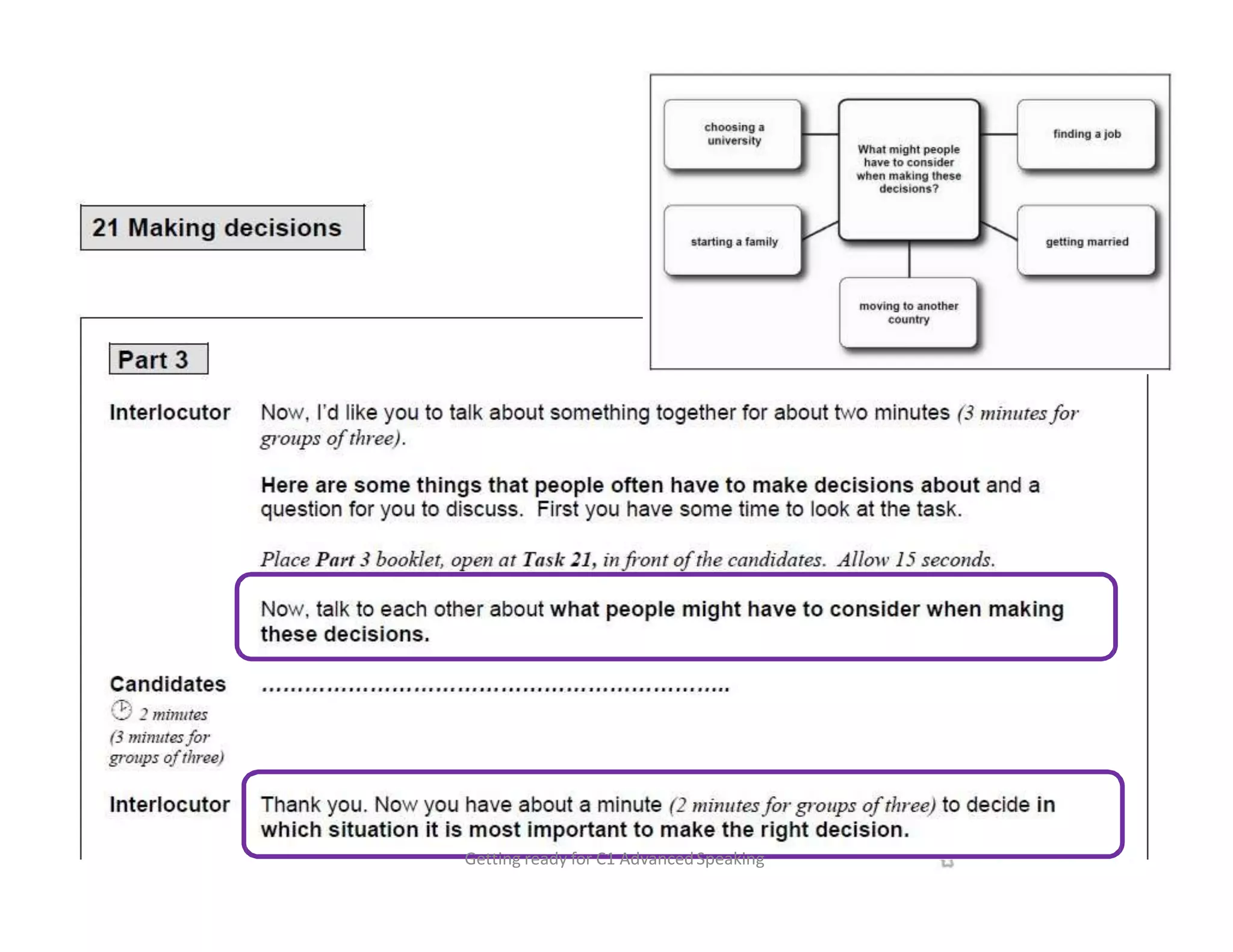 Cae speaking part 1 | PPTX | Educational Assessment | Education