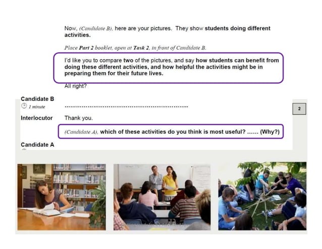 Cae speaking part 1 | PPTX | Educational Assessment | Education