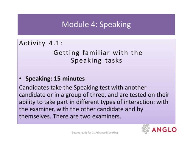 Cae speaking part 1 | PPTX | Educational Assessment | Education