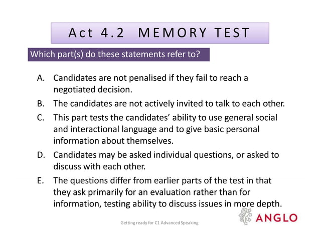 Cae speaking part 2 | PPTX | Education