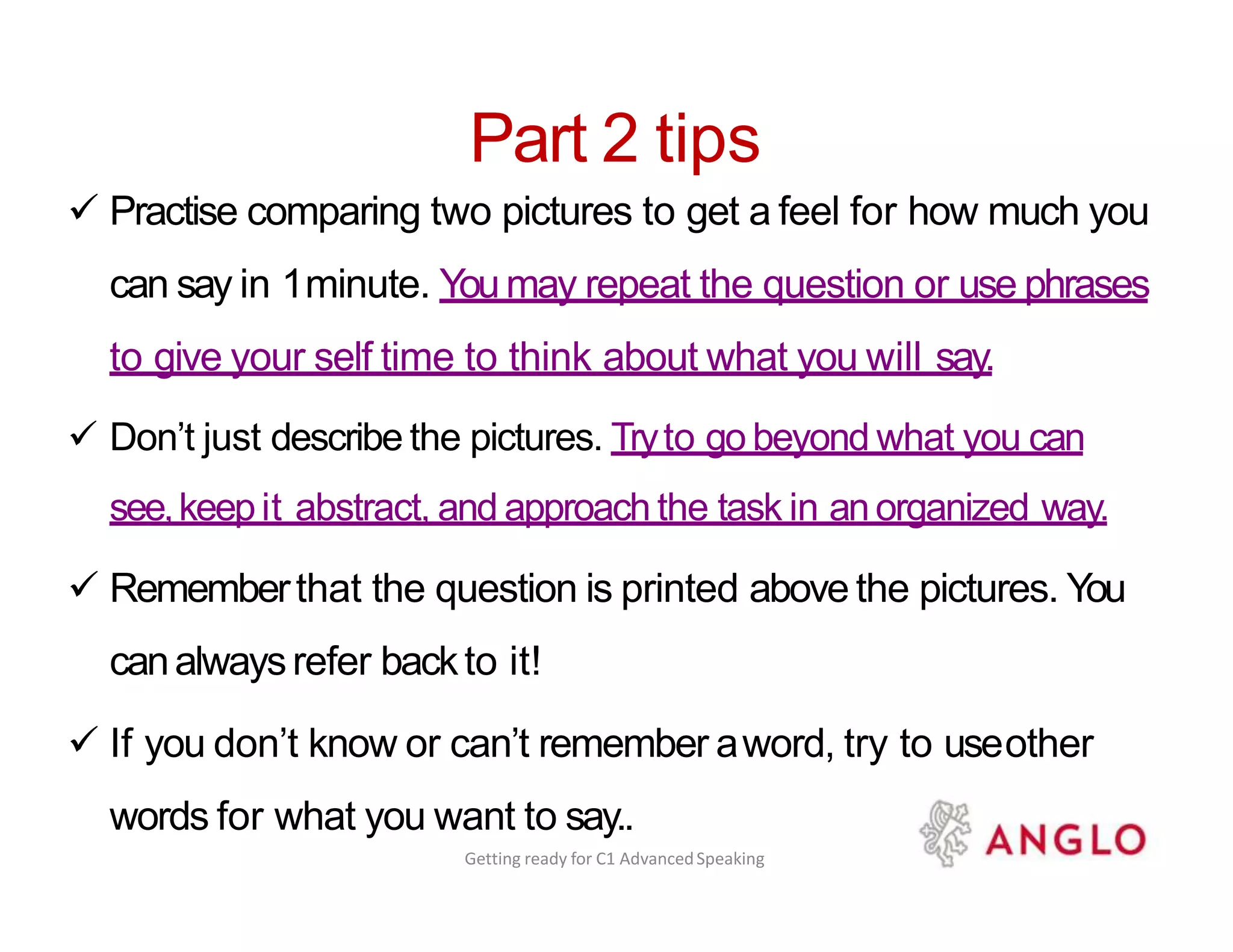 Cae speaking part 3 | PPTX