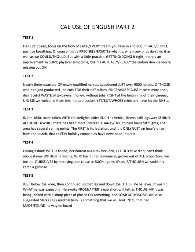 Cae Use Of English Part 2 PDF cae-use-of-english-part-2-pdf